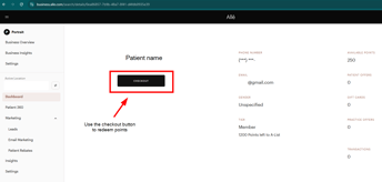 Entering treatments in Alle rewards website for a patient to collect points