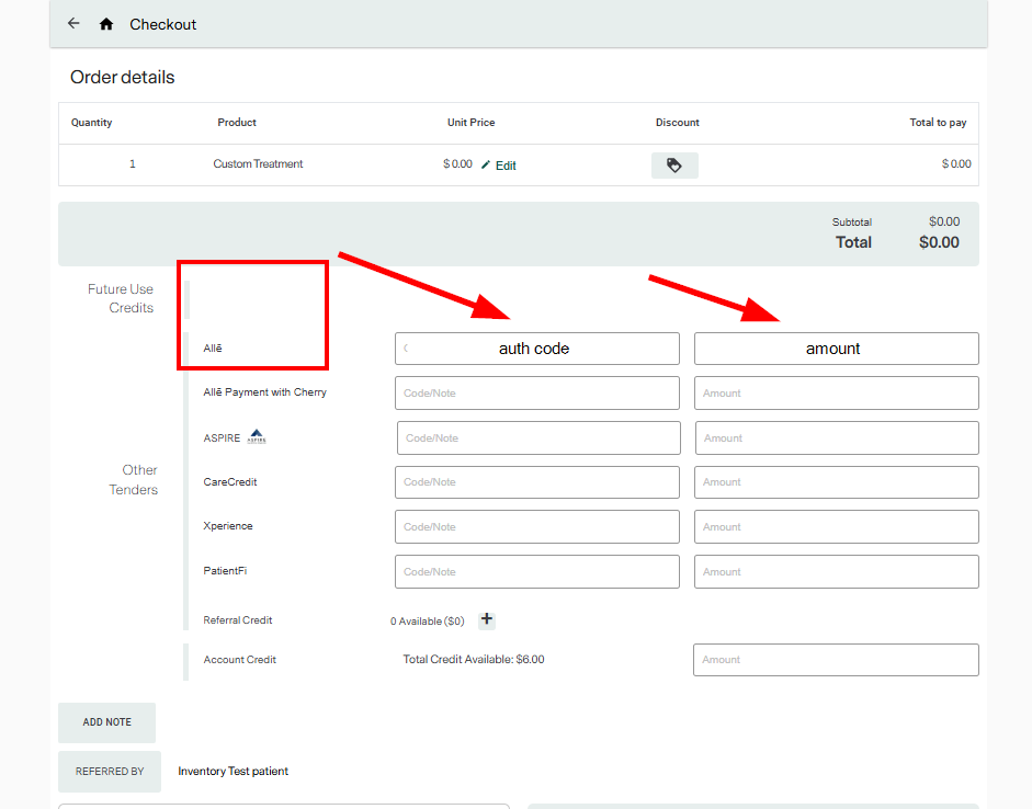 Alle rewards: Entering treatment in Alle & discount at EHR checkout
